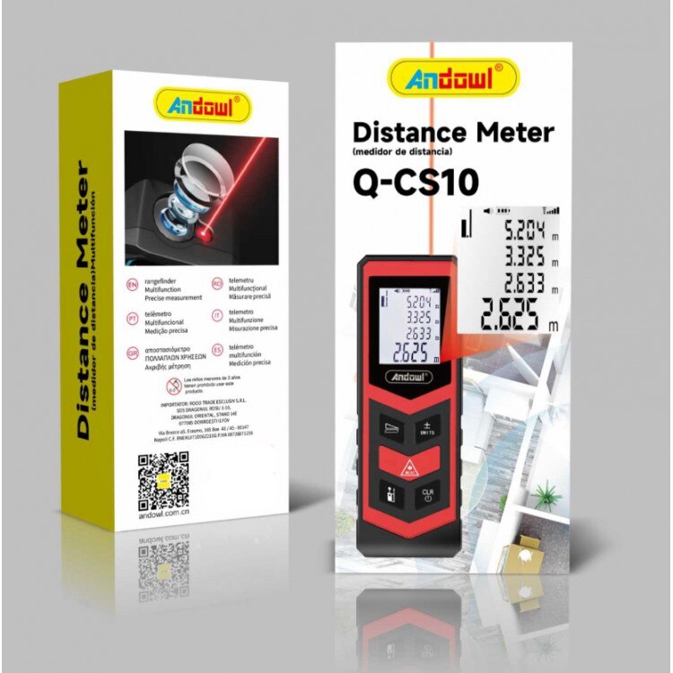 Telemetru cu Laser Profesional, 80m, Ecran LCD, Precizie +/- 2mm ...