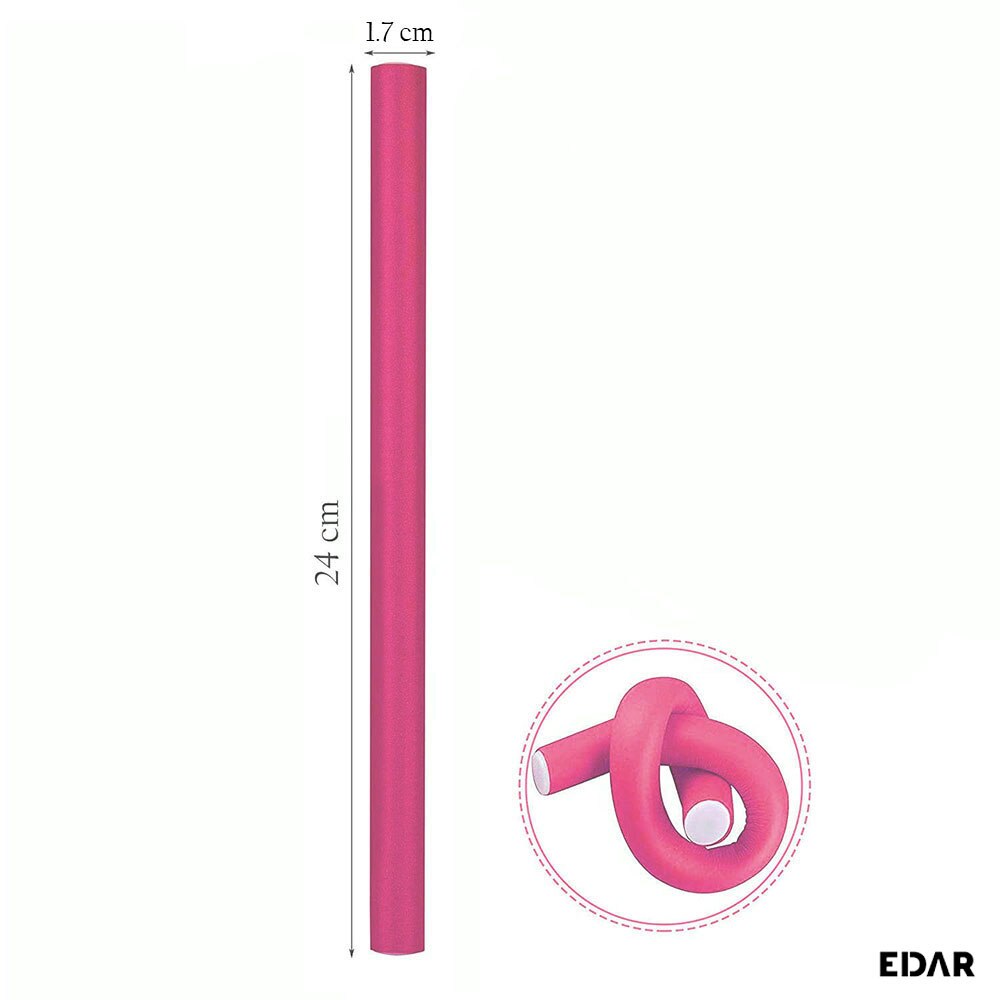 Set Bigudiuri Flexibile EDAR pentru Par, Roz, 10 Bucati, Numarul 2 ...