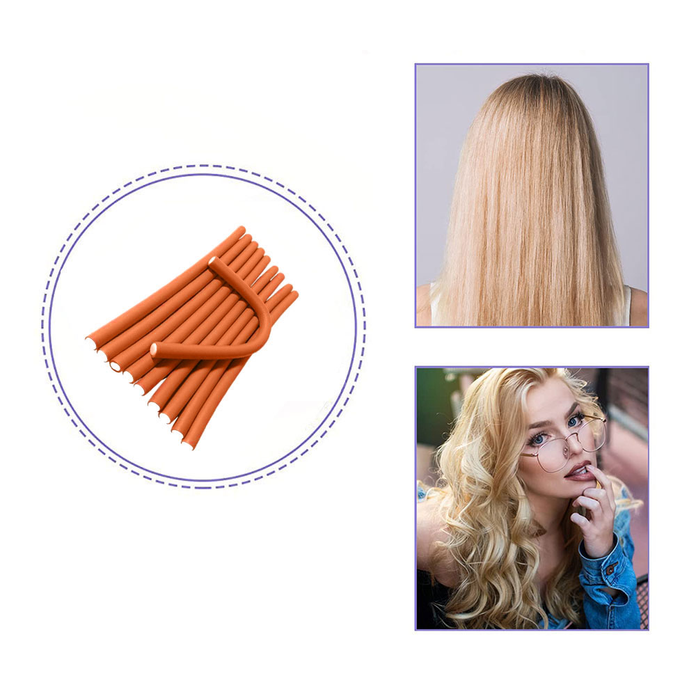 Set Bigudiuri Flexibile EDAR pentru Par, Portocaliu, 10 Bucati, Numarul ...