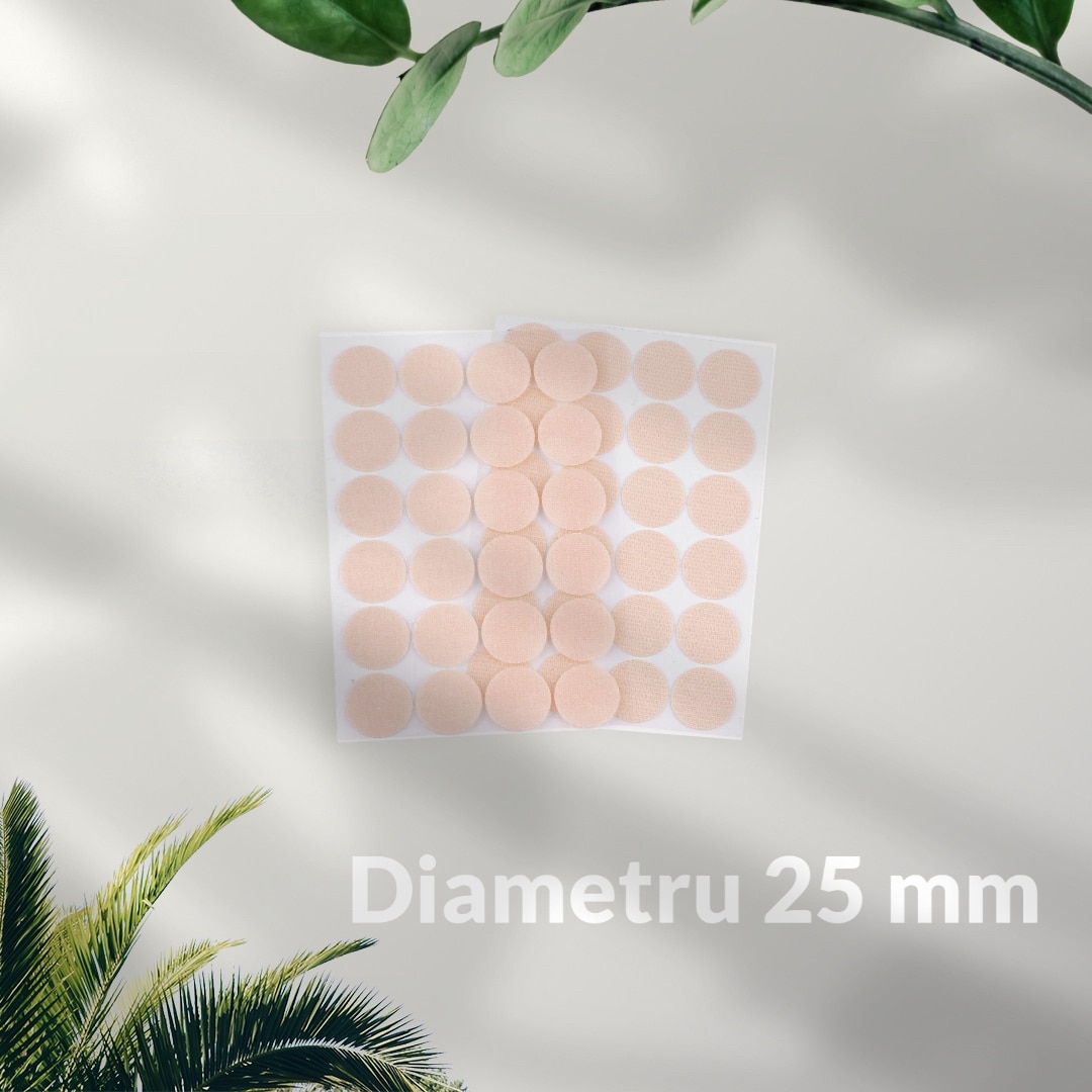 Set complet 24 buline arici autoadezive, puf si scai, 25 mm, Nude - eMAG.ro