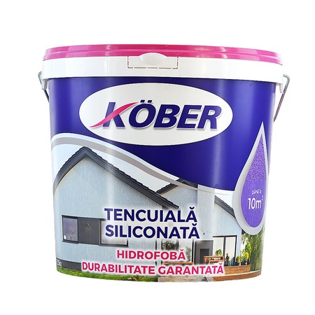 Tencuiala Kober siliconata Gri Piatra scoarta de copac, 25kg - eMAG.ro