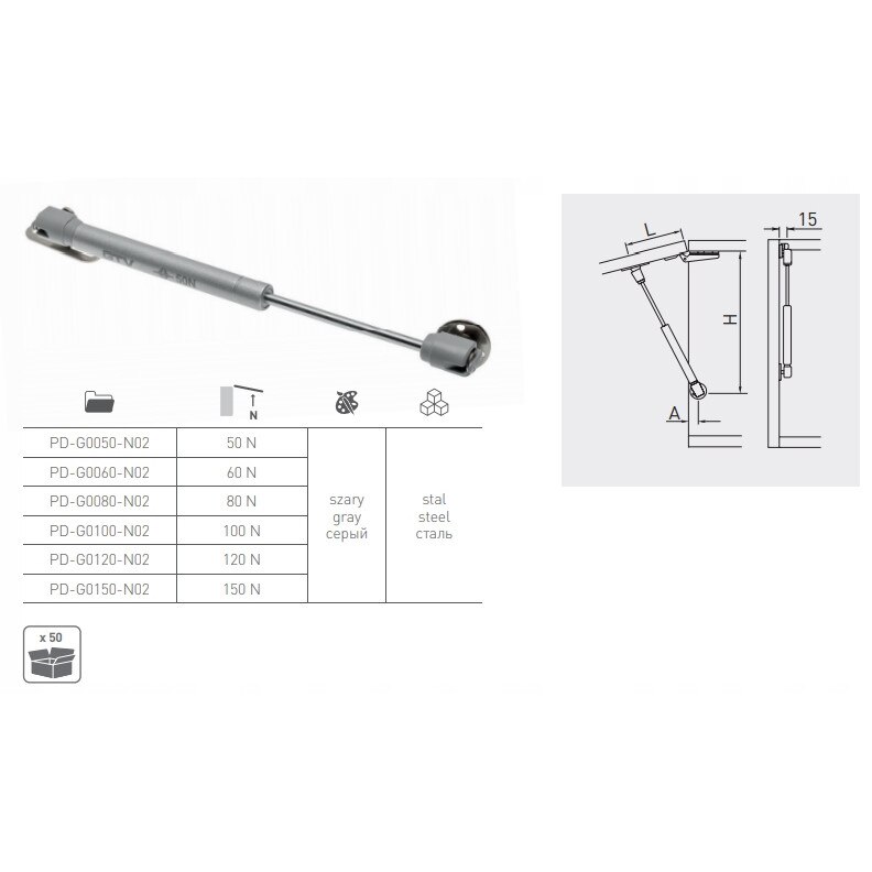 Piston Gaz Ridicare Usi Mobilier, GTV, 80N - eMAG.ro
