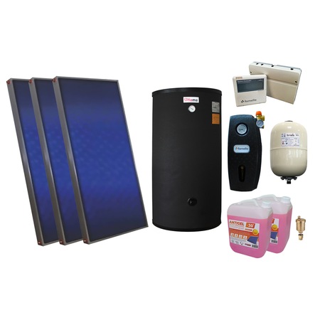 Set sistem solar presurizat, 3 x panou Sunsystem PК SL FP 2.0, Boiler 2 serpentine 200 litri ...