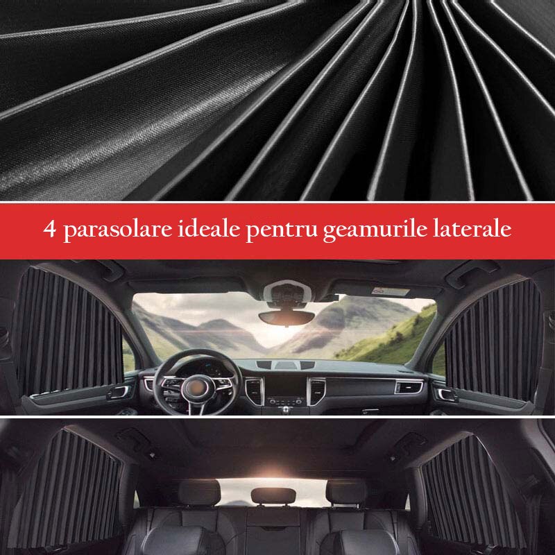 Set 4 x Parasolar Auto Retractabil SIKS, Geamuri Laterale Fata - Spate ...