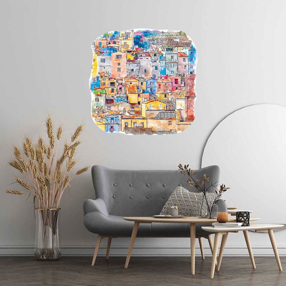 Sticker de perete - Oras italian colorat - eMAG.ro