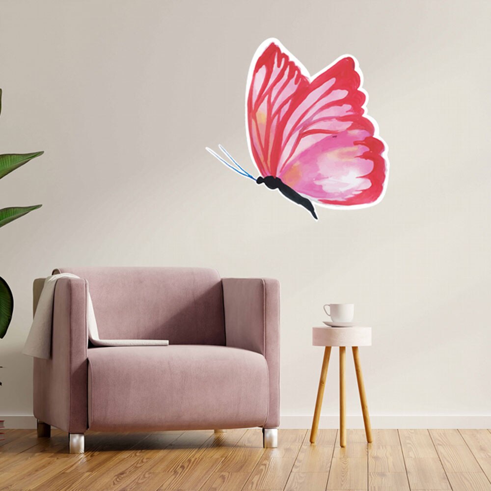 Autocolant de perete - Fluture roz - eMAG.ro