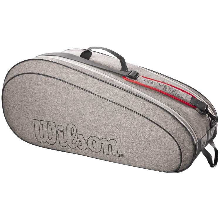 Чанта за тенис ракети Wilson TEAM 6, Светло Сив - eMAG.bg