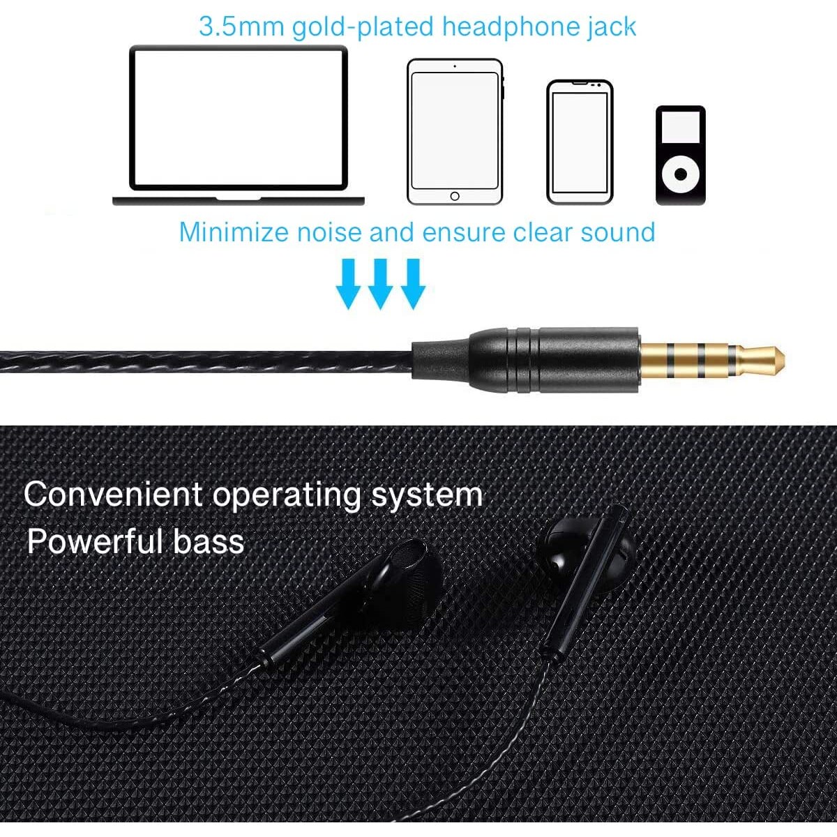 Casti pentru telefon, Gamurry, Negru - eMAG.ro