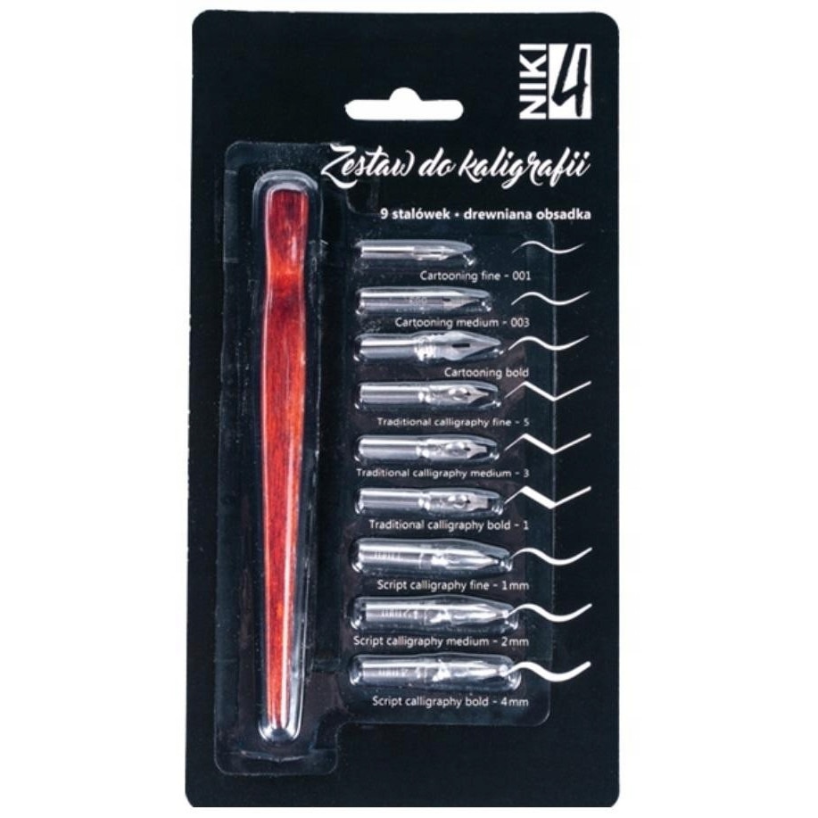 SET CALIGRAFIC Stilou si 9x penite, Koh-i-noor, Auriu - eMAG.ro