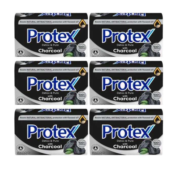 Set 6 x Sapun solid Protex Detox & Pure Charcoal, 90g - eMAG.ro