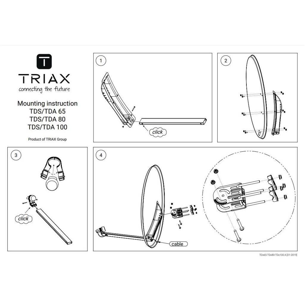 Triax TDS 100LG RAL 7035 parabola antenna 100 cm-es - eMAG.hu