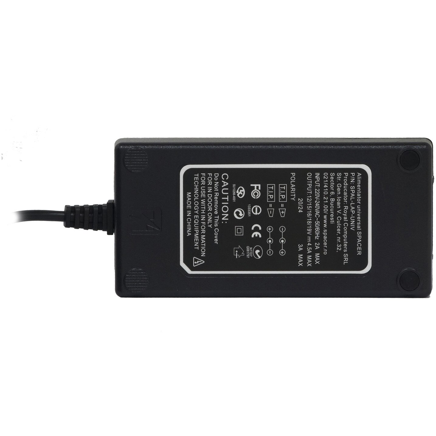 Alimentator notebook universal AC-DC 96W, Spacer, compatibil cu ...