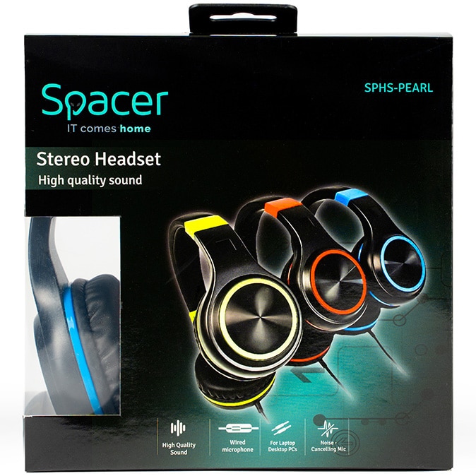 Casti cu fir, Spacer, utilizare multimedia, microfon pe fir, pliabile ...