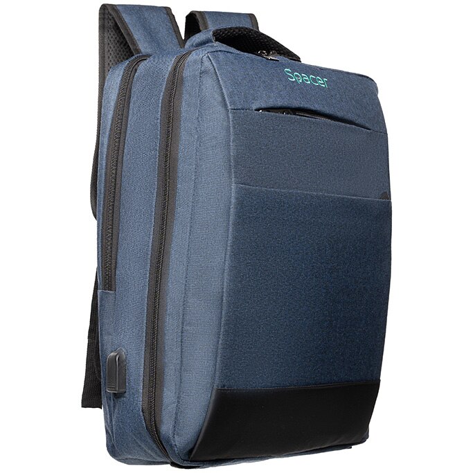 Rucsac New York pentru notebook, Spacer, 17", compartiment laptop si ...
