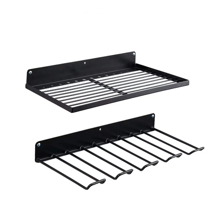 Set 2 rafturi pentru scule, Klenzo®, Metal, Negru - eMAG.ro
