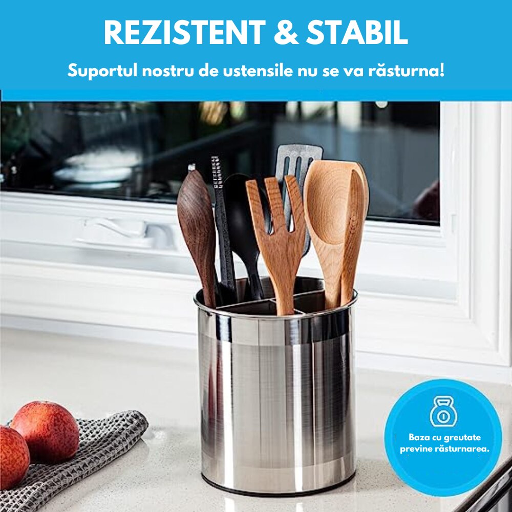 Suport Rotativ pentru Tacamuri, 2L, Inox, 3 Sectiuni, Bukate® - eMAG.ro