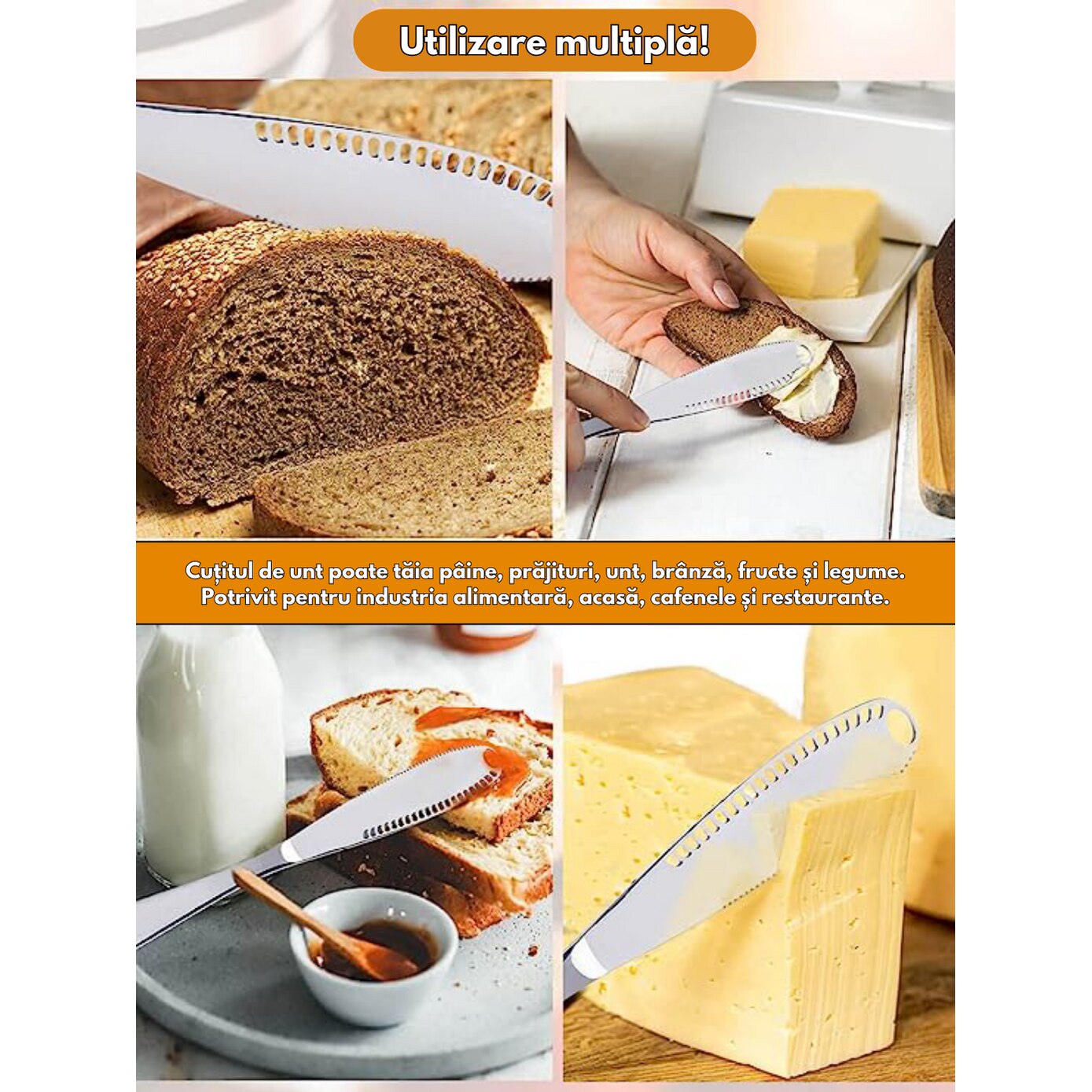 Cutit pentru Unt cu Margini Zimtate, pentru Branza, Crema Tartinabila ...