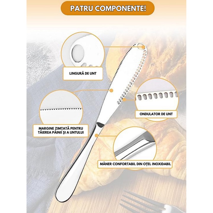 Cutit pentru Unt cu Margini Zimtate, pentru Branza, Crema Tartinabila ...