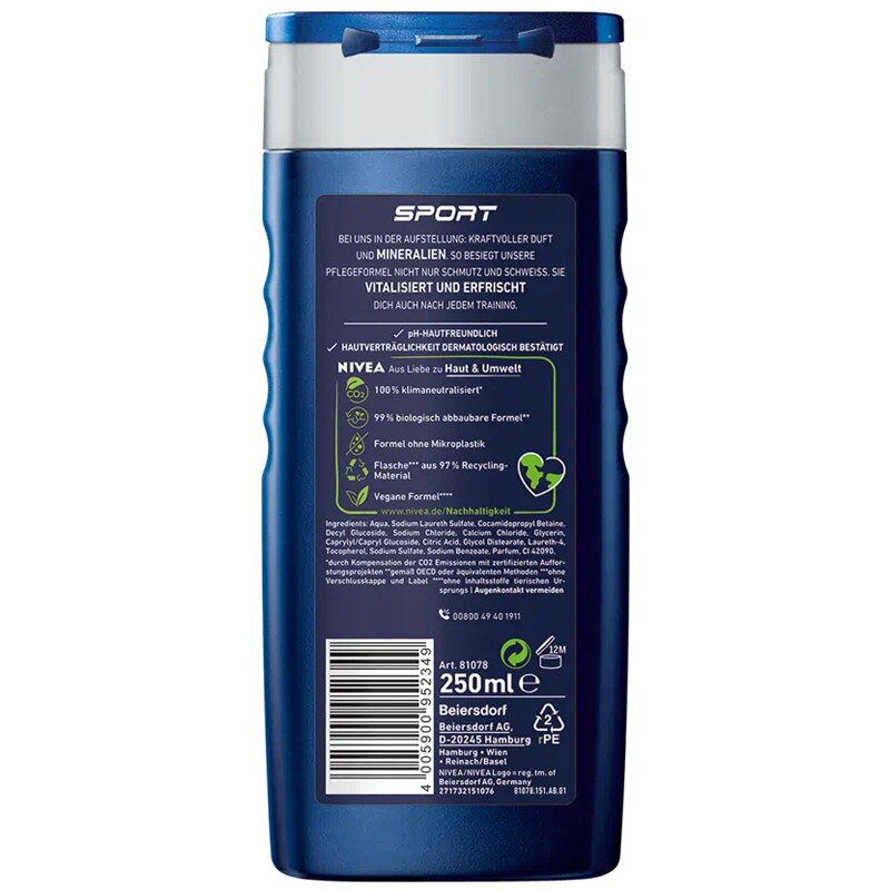 Nivea Men Sport 3 az 1-ben tusfürdő 250ml - eMAG.hu