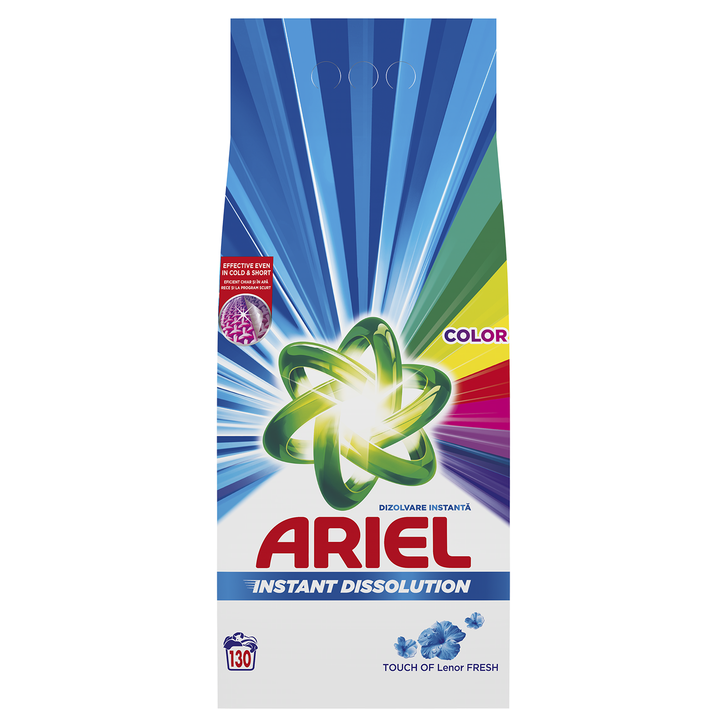 Detergent de rufe pudra Ariel Touch of Lenor Fresh Color, 9.75kg, 130 ...