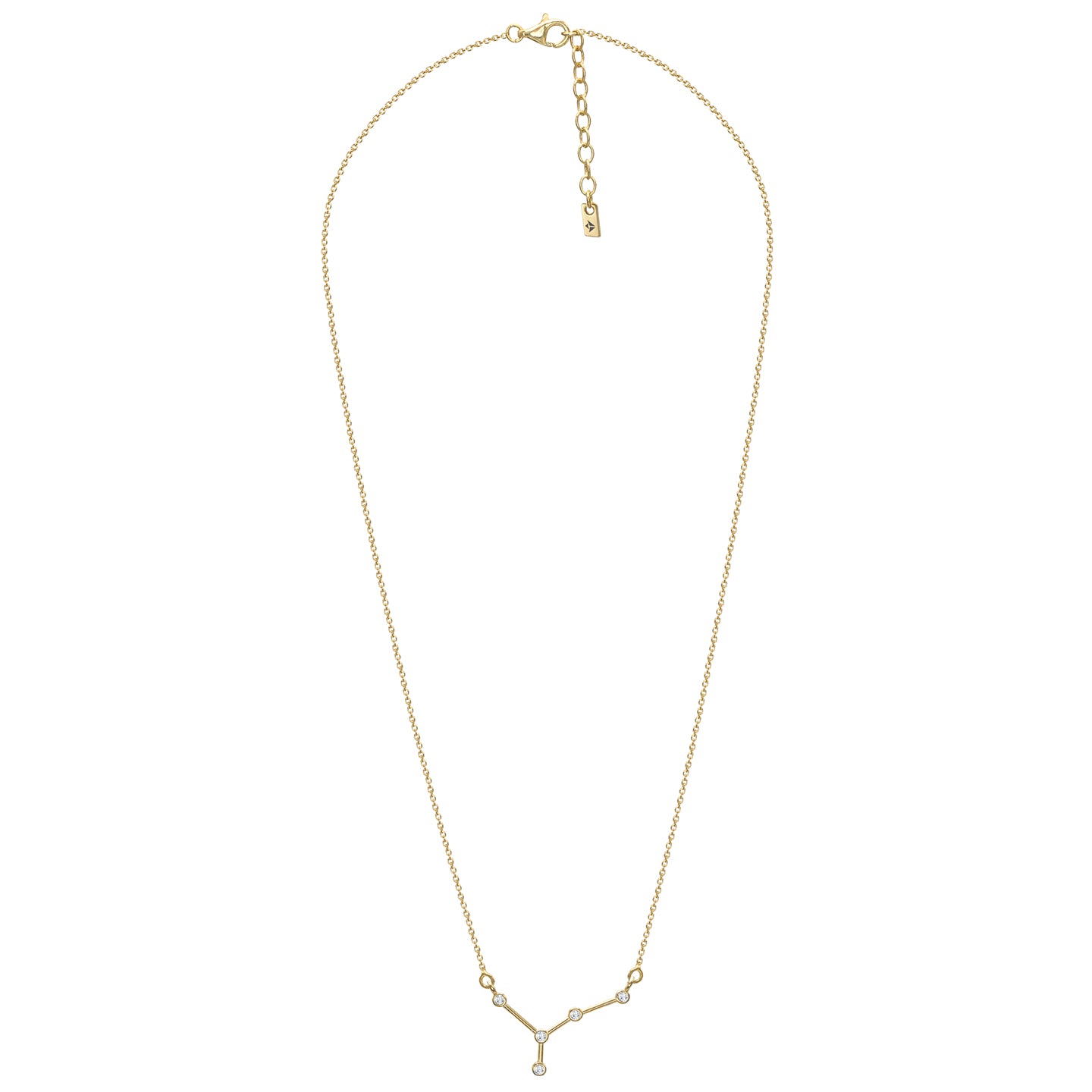 Lantisor, Loor, argint 925, placat aur galben 18K, cu constelatie Rac ...