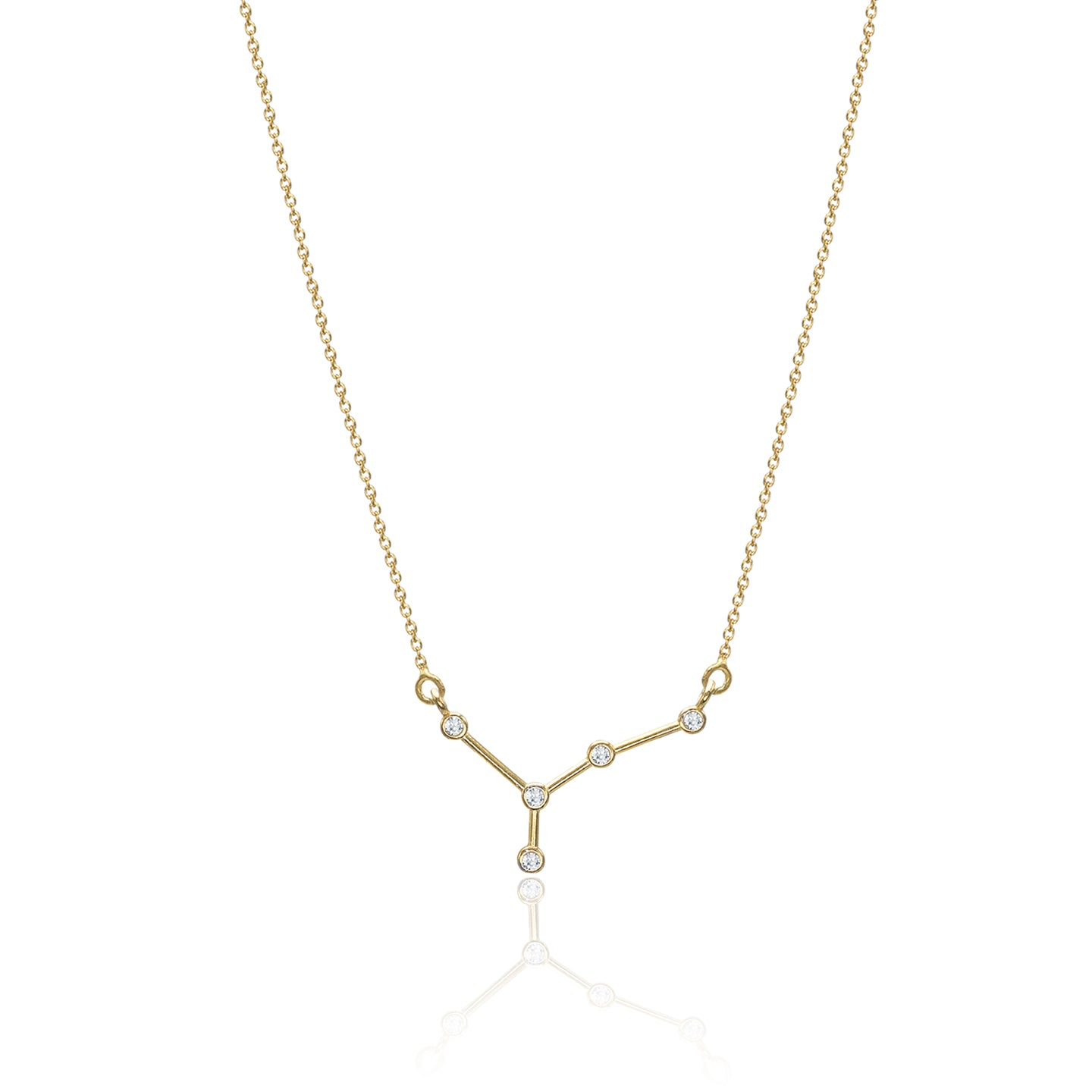 Lantisor, Loor, argint 925, placat aur galben 18K, cu constelatie Rac ...