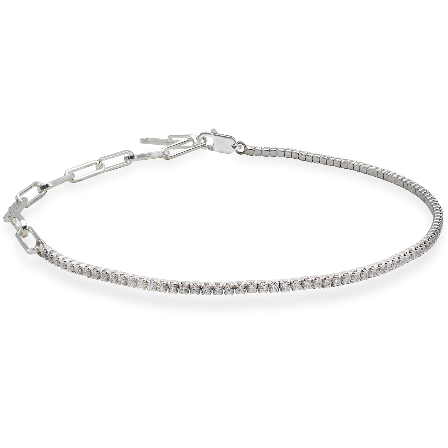 Bratara de picior, Loor, argint 925, cu pietre din zirconiu, Basic ...