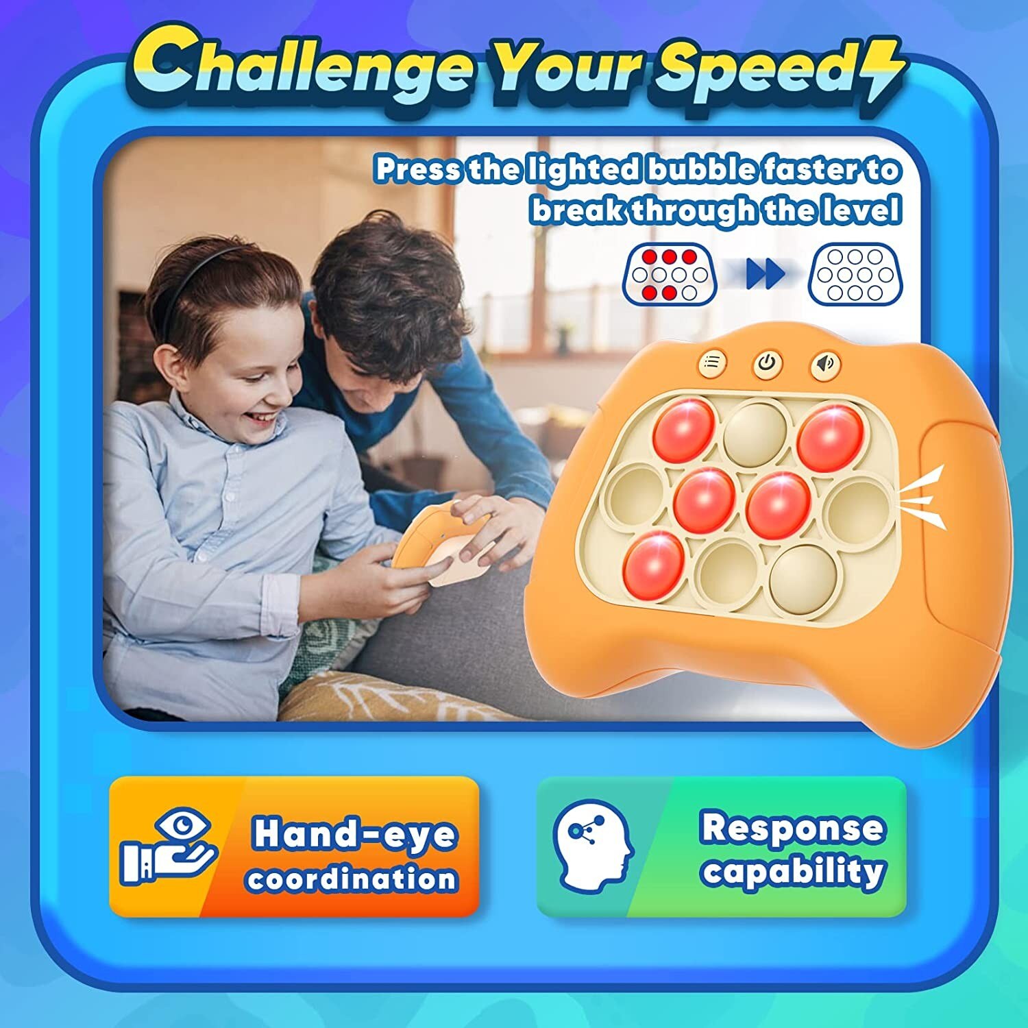 Joc Pop It, Flippy, consola, joc interactiv, antistres, cu baterii, Abs ...