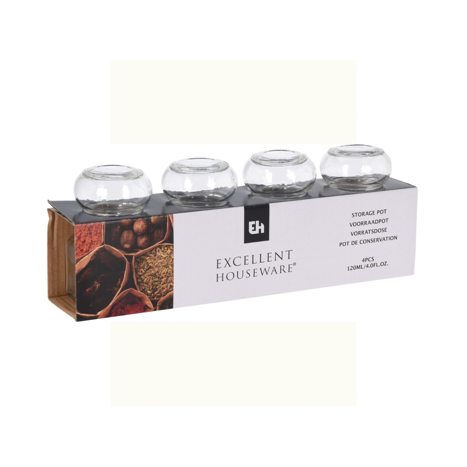 Set 4 recipiente sticla pentru condimente, 120 ml - eMAG.ro