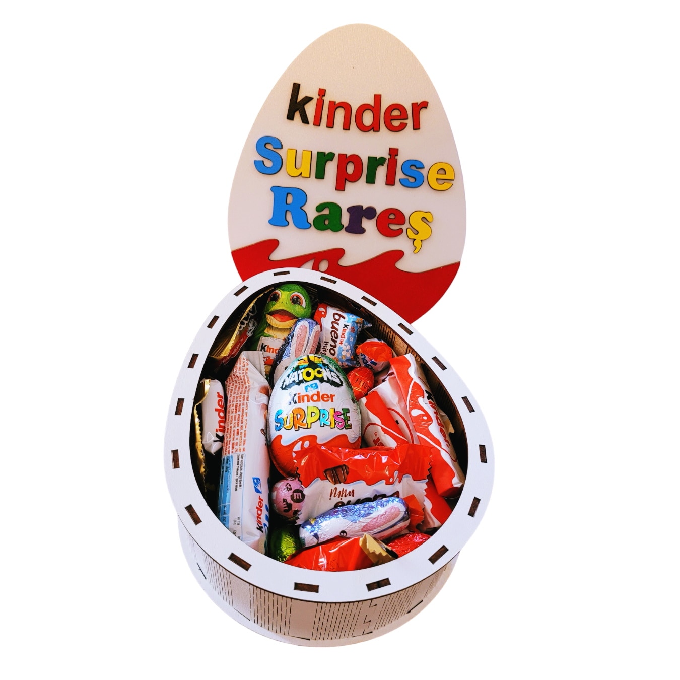 Cutie cadou Ou Kinder Surprise personalizata cu numele copilului ...