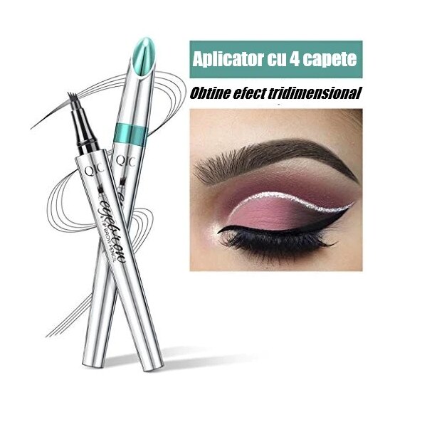 Creion 3D pentru Sprancene cu Efect de Microblading Aplicator cu 4 ...