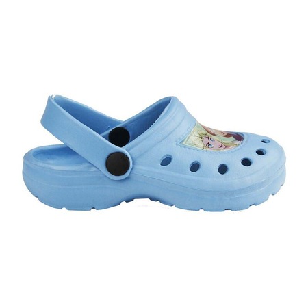 Papuci plaja tip clogs, Frozen, Anna si Elsa, bleu, 24-25 EU - eMAG.ro