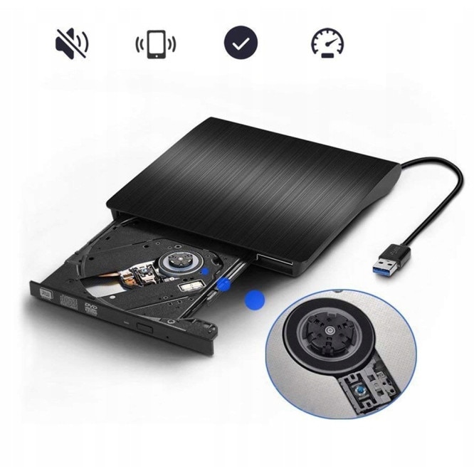 Unitate optica CD DVD externa, Plug and Play, 8X / 24X, USB 3.0, CD ...