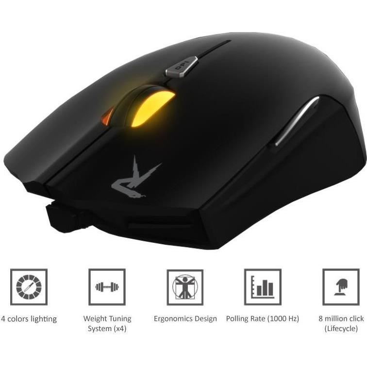 Mouse Gamdias Ourea Fps GMS5501, Optic, USB, cu fir, 4000 DPI, 7 ...