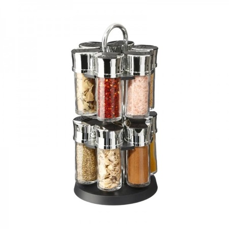 Set 12 recipiente pentru condimente cu ingrediente incluse si suport ...