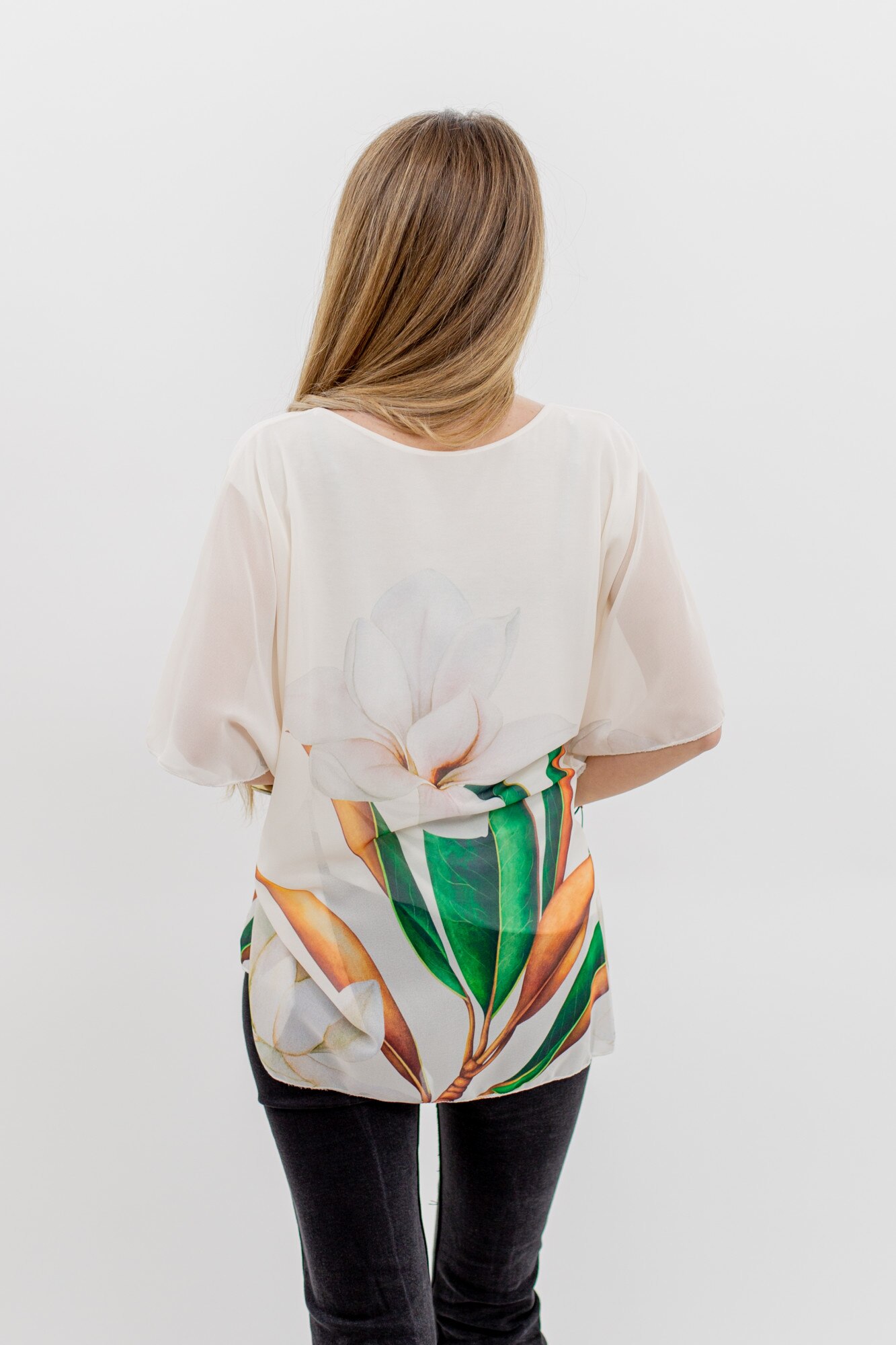 Bluza dama Floare, Alb, One Size - eMAG.ro