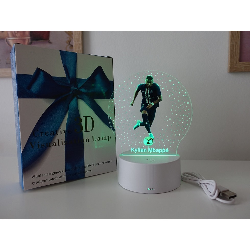 Lampa De Veghe LED, Kylian Mbappe, 7 Culori, Alimentare USB sau 3 ...