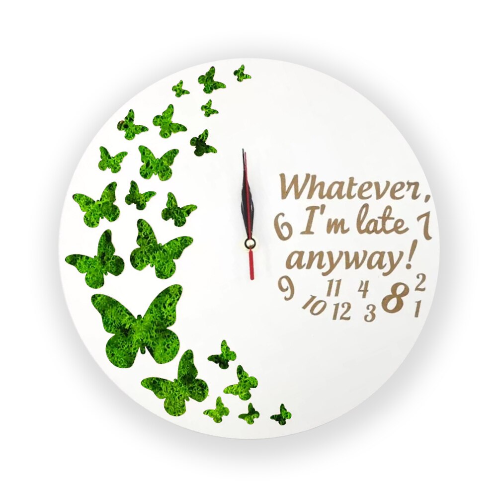Ceas cu licheni stabilizati "Whatever i`m late anyway", 30 cm - eMAG.ro