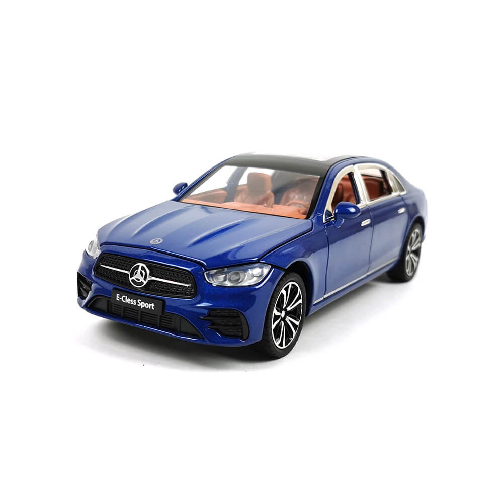 Masina de jucarie, Mercedes Benz Clasa E, Metal, fara ambalaj, Albastru ...