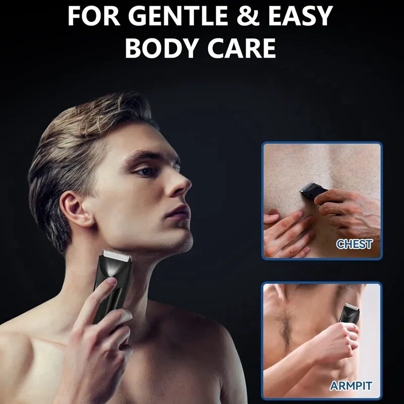 Set aparat de tuns barba, corp si inghinal VGR, afisaj LED, rezistent ...