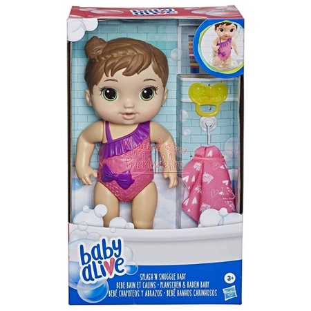 Papusa Baby Alive Splash N Snuggle Baby brown Hair e8722 - eMAG.ro