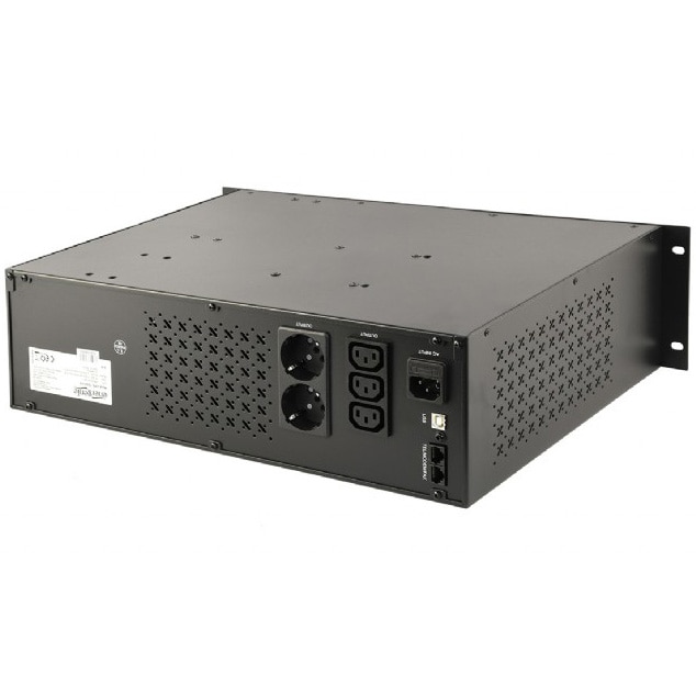 UPS GEMBIRD UPS-RACK-1200, 1200VA/720W, AVR, 2 IEC контакта, 2 Schuko ...