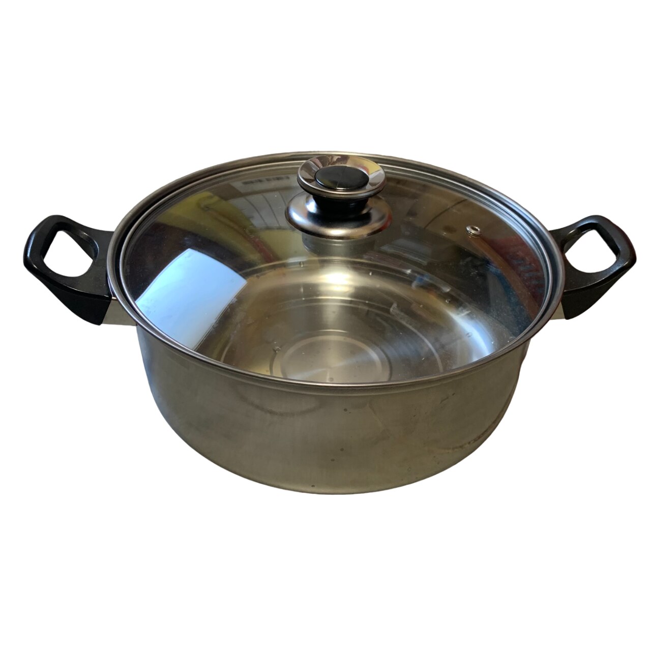 Oala cu capac din sticla, 3 litri din inox, culoare argintiu 20cm - eMAG.ro