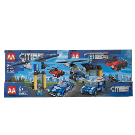Set tehnic de constructie Cities banca, elicopter, politie, drona 614 ...