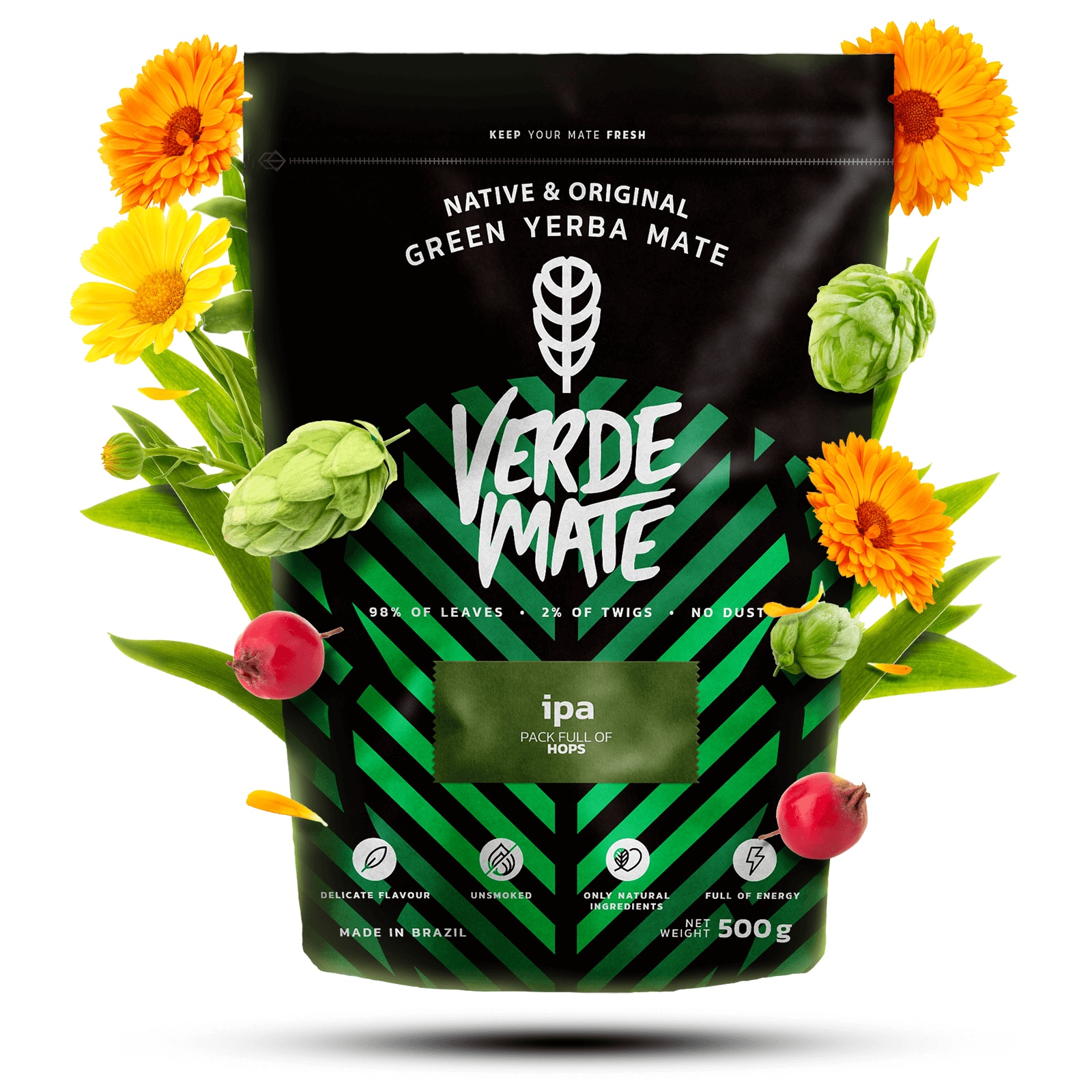 Ceai Yerba Mate, Verde Mate Green Ipa, Fara fum, 500g - eMAG.ro