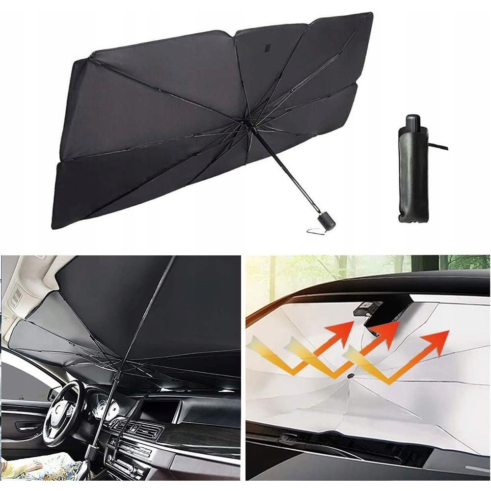 Parasolar auto pliabil, Marime universala, Negru - eMAG.ro