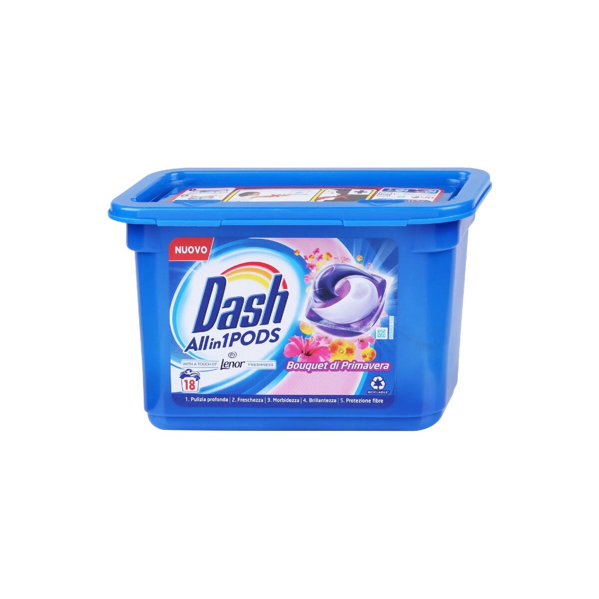 Detergent de rufe capsule Dash All in One PODS, 18 spalari, Buchet de ...