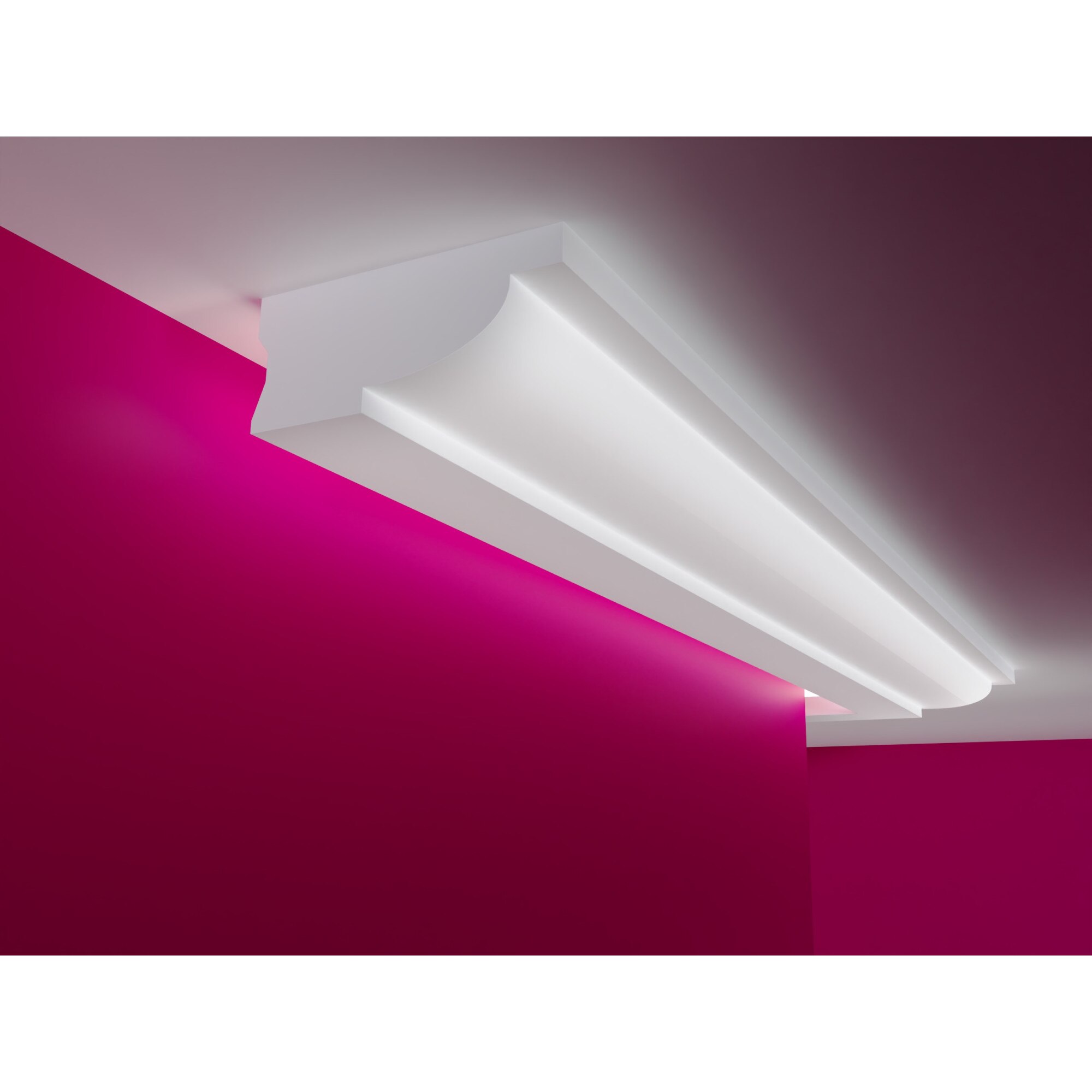 Cornisa pentru lumini LED ELHARE LS38A, Polistiren, Alb, 50x90x2000mm ...