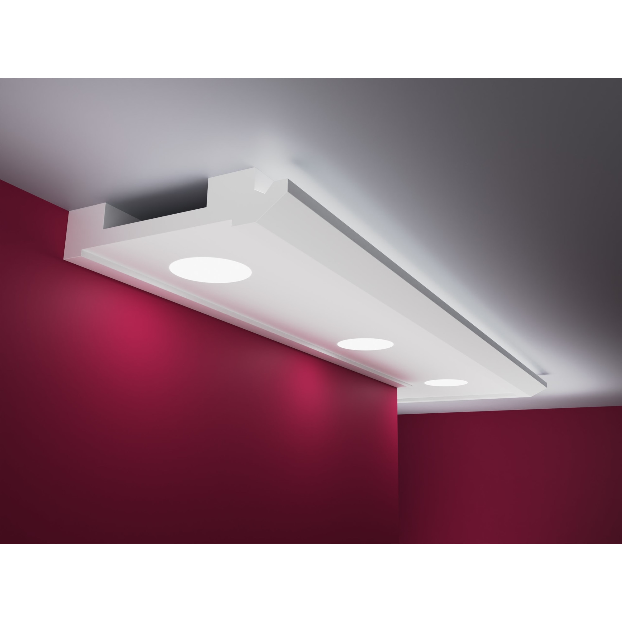 Cornisa LED pentru tavan, ELHARE, Polistiren, 8x30x200cm, Alb - eMAG.ro