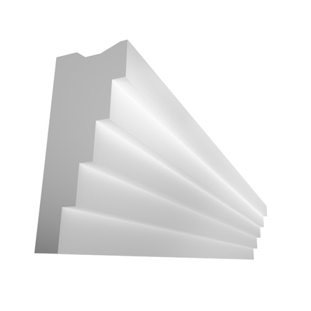 Cornisa pentru lumini LED Elhare LS40B, Polistiren, 50x120x2000mm, Alb ...